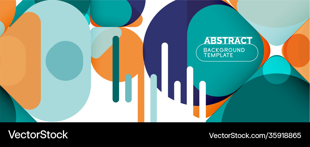 Modern geometric round shapes and dynamic lines Vector Image