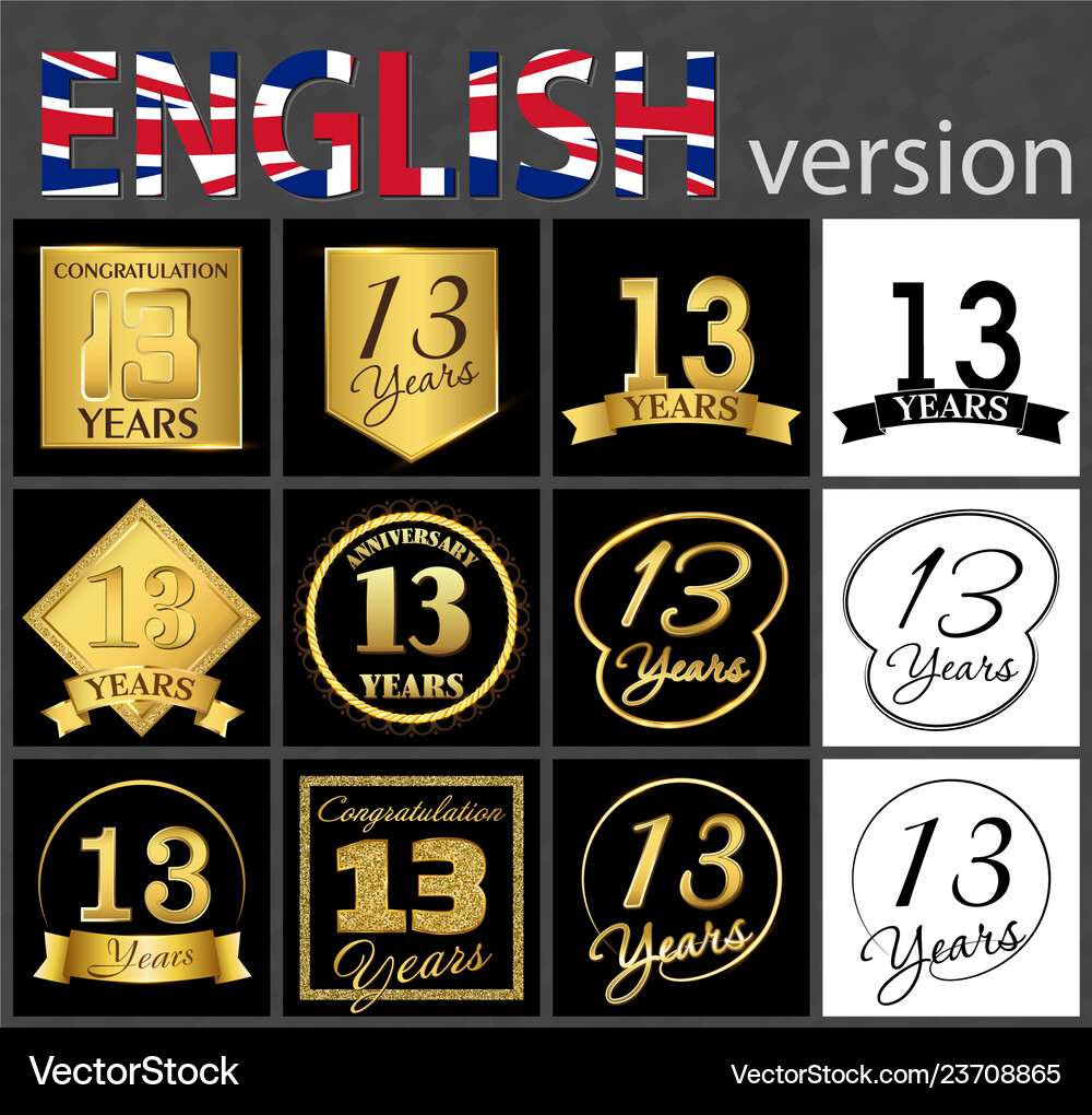 Set of number 13 templates Royalty Free Vector Image