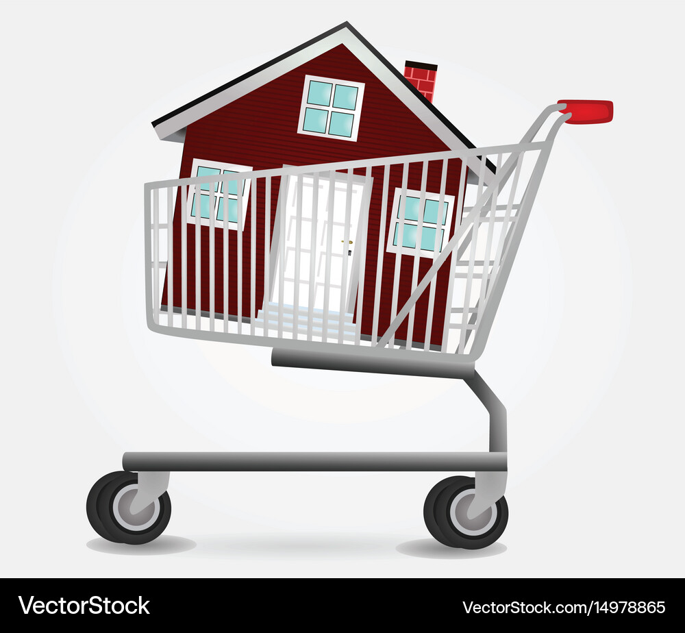 Shopping home Royalty Free Vector Image - VectorStock