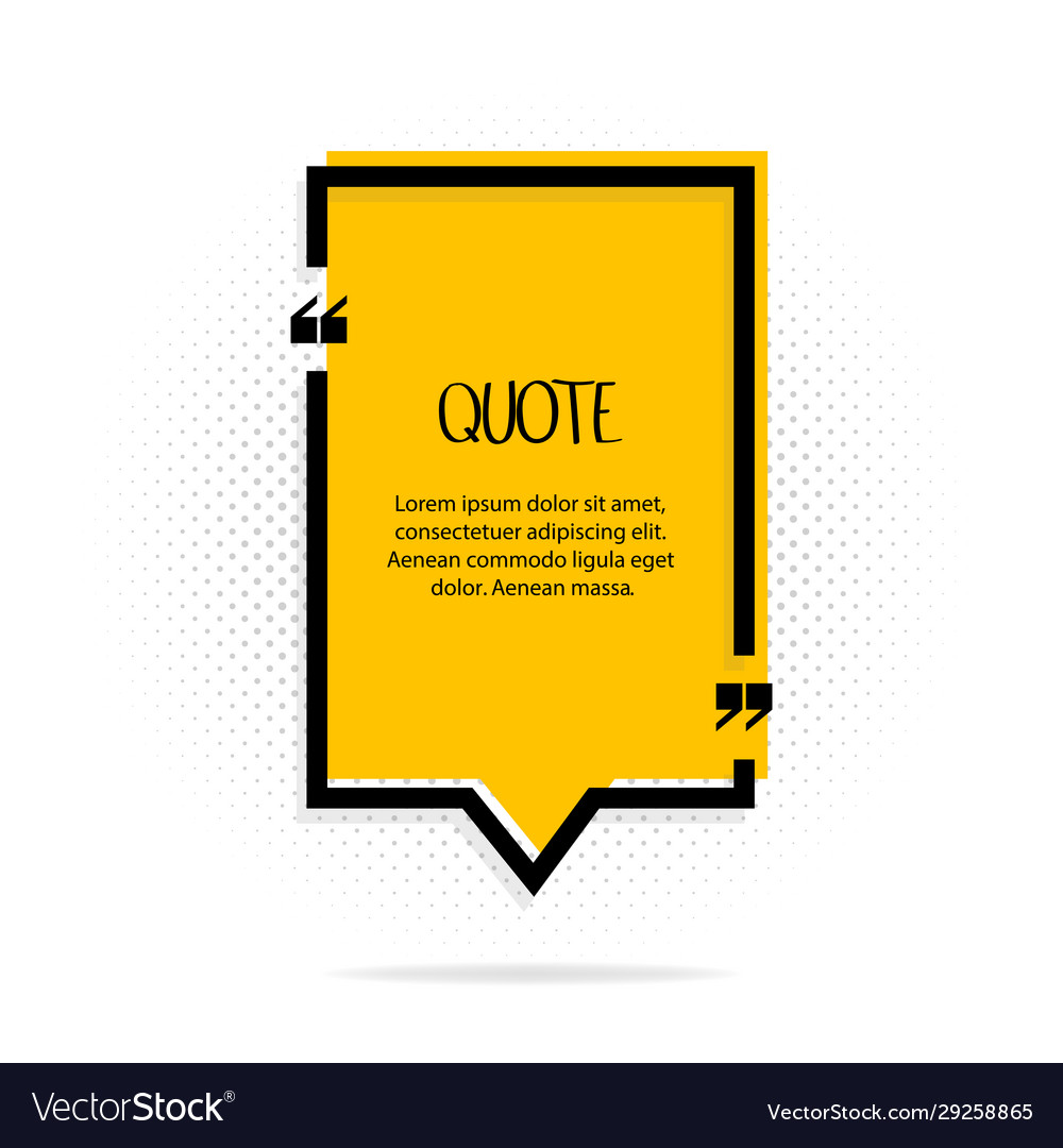 Square quote text bubble comas note message Vector Image