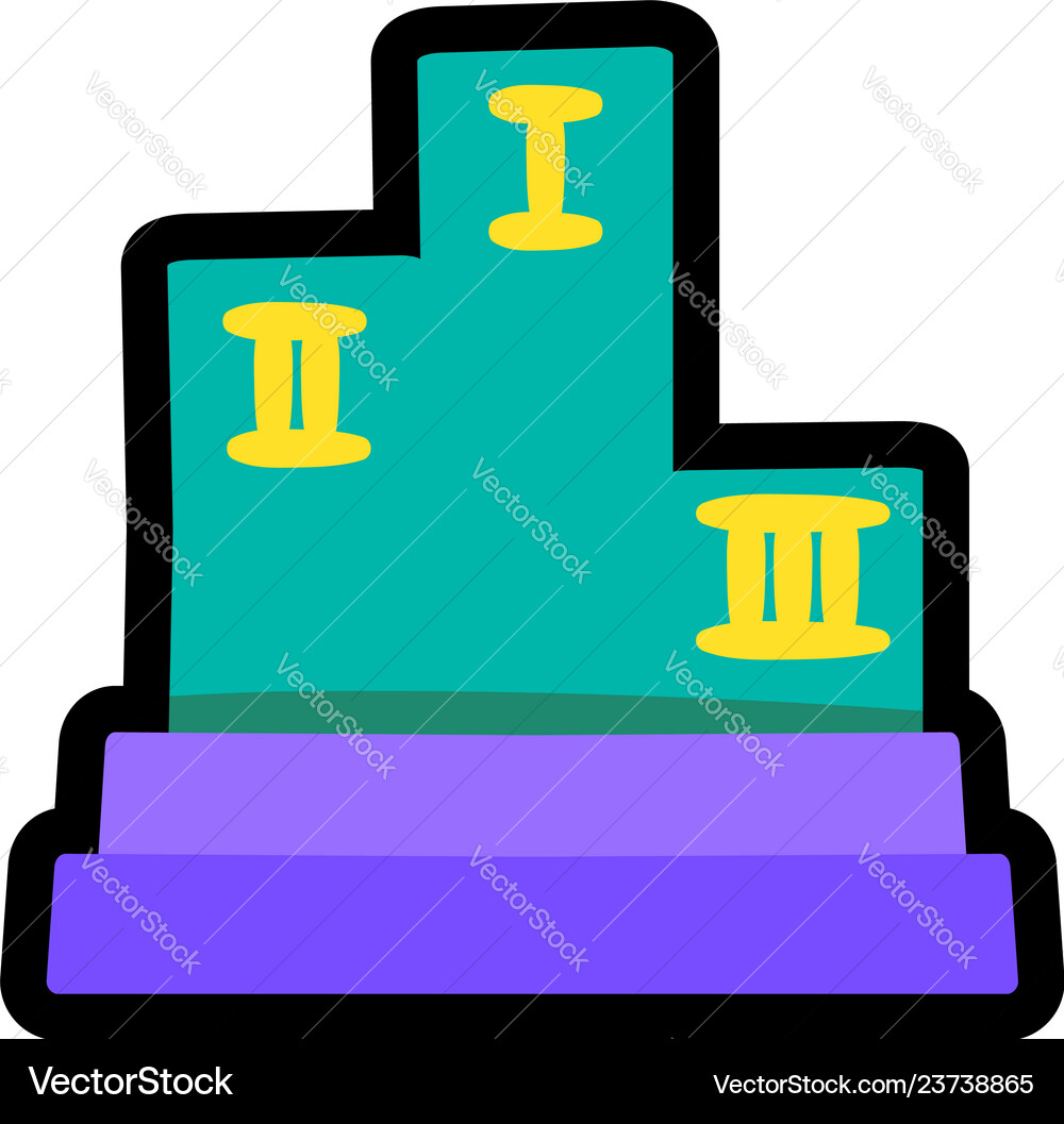 Winner podium cartoon color Royalty Free Vector Image