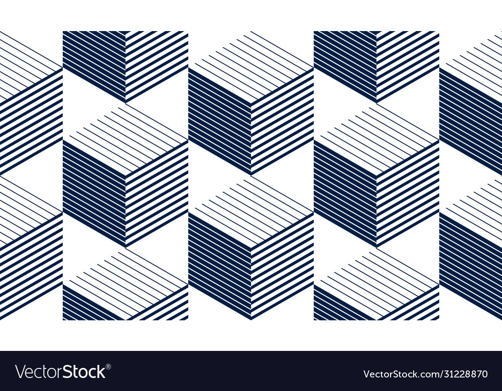3d cubes seamless pattern background lined Vector Image