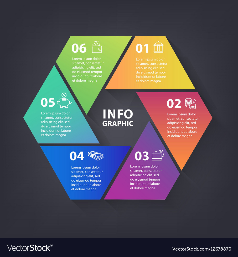 Colorful loop infographic template Royalty Free Vector Image