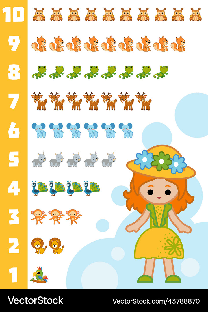 Educational poster for children about numbers Vector Image