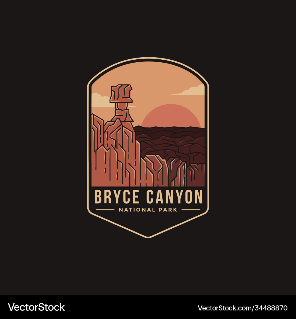 Emblem patch logo bryce canyon national park Vector Image