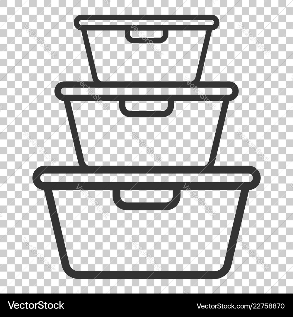 Food container icon in flat style kitchen bowl Vector Image