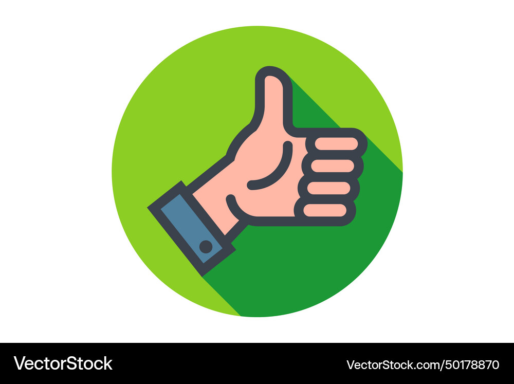 Like icon is in a green circle Royalty Free Vector Image