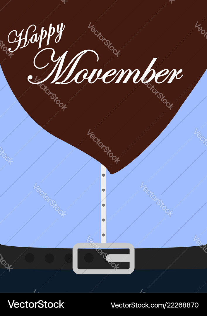 Movember hand lettering phrase with mustache Vector Image