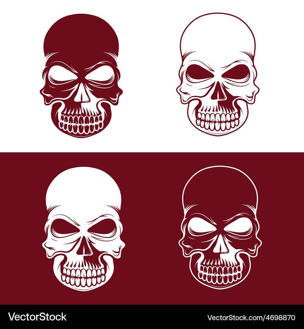 Set of skulls design template Royalty Free Vector Image