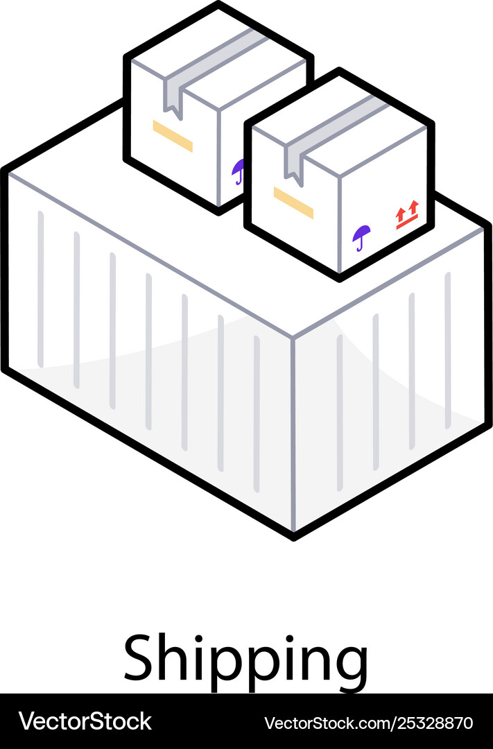 Shipping icon design in isometric style Royalty Free Vector