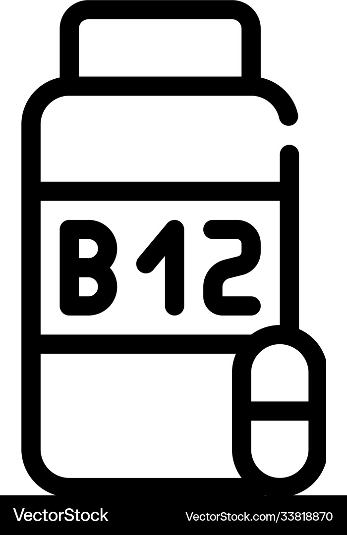 Vitamins b12 line icon symbol Royalty Free Vector Image