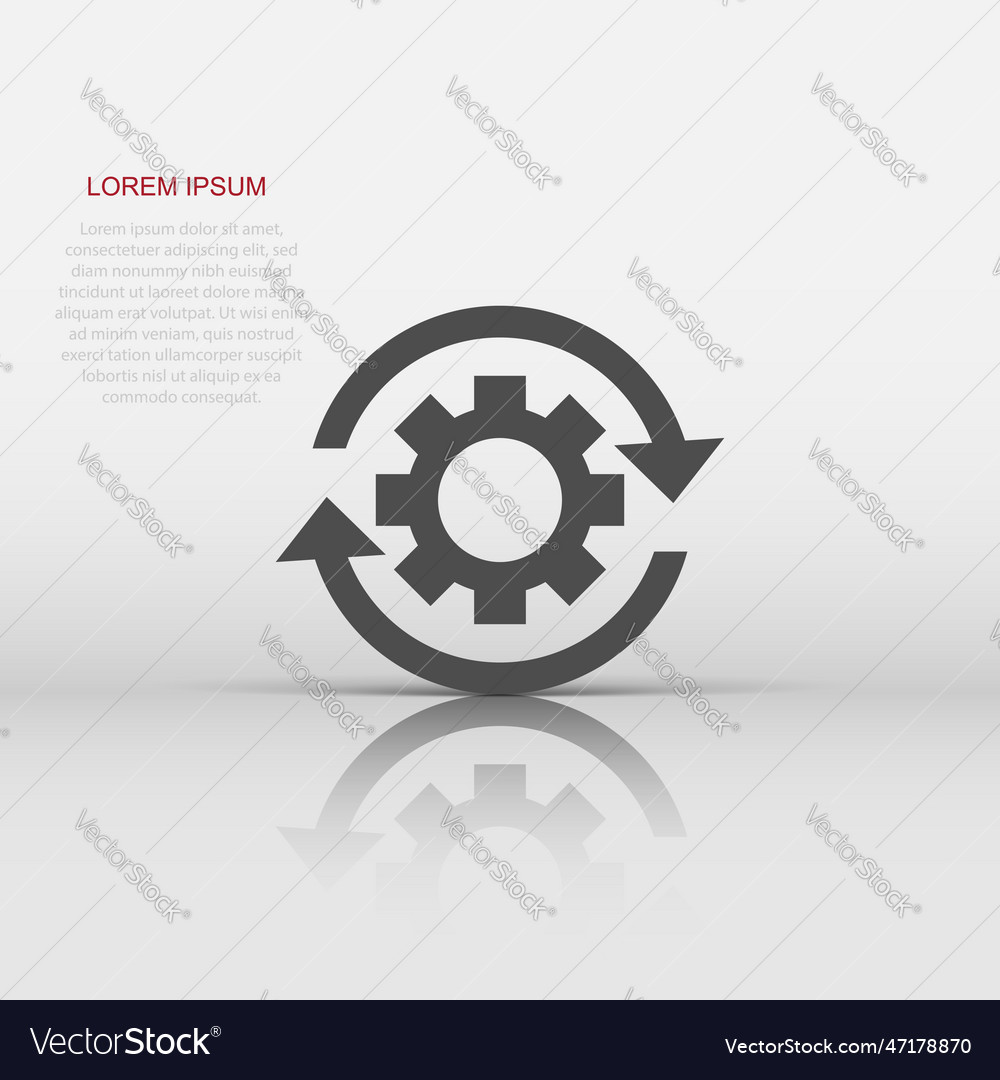 Workflow process icon in flat style gear cog Vector Image
