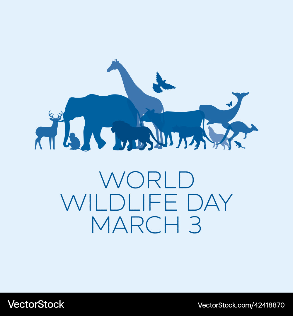 World wildlife day icon set Royalty Free Vector Image