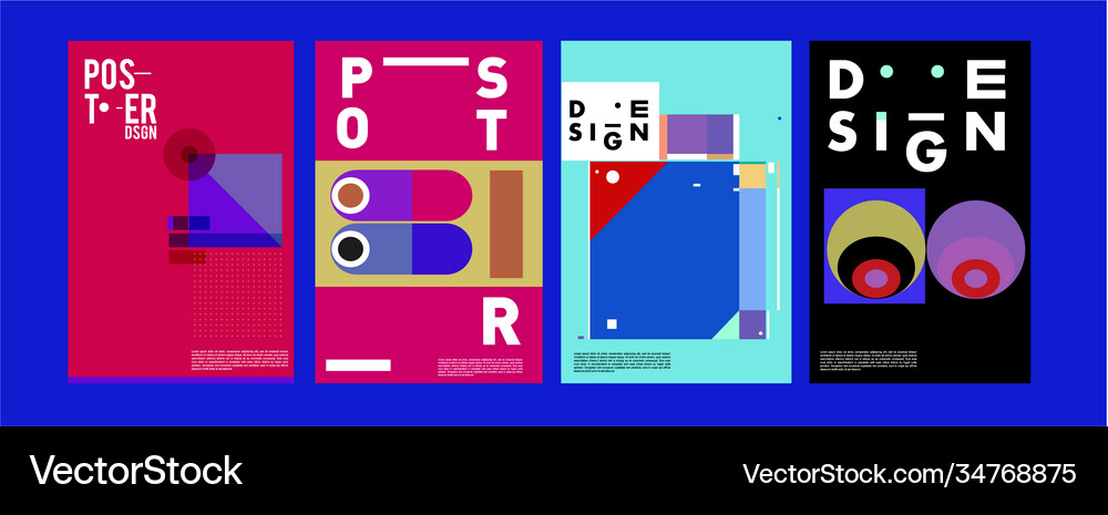 Abstract colorful collage poster design template Vector Image