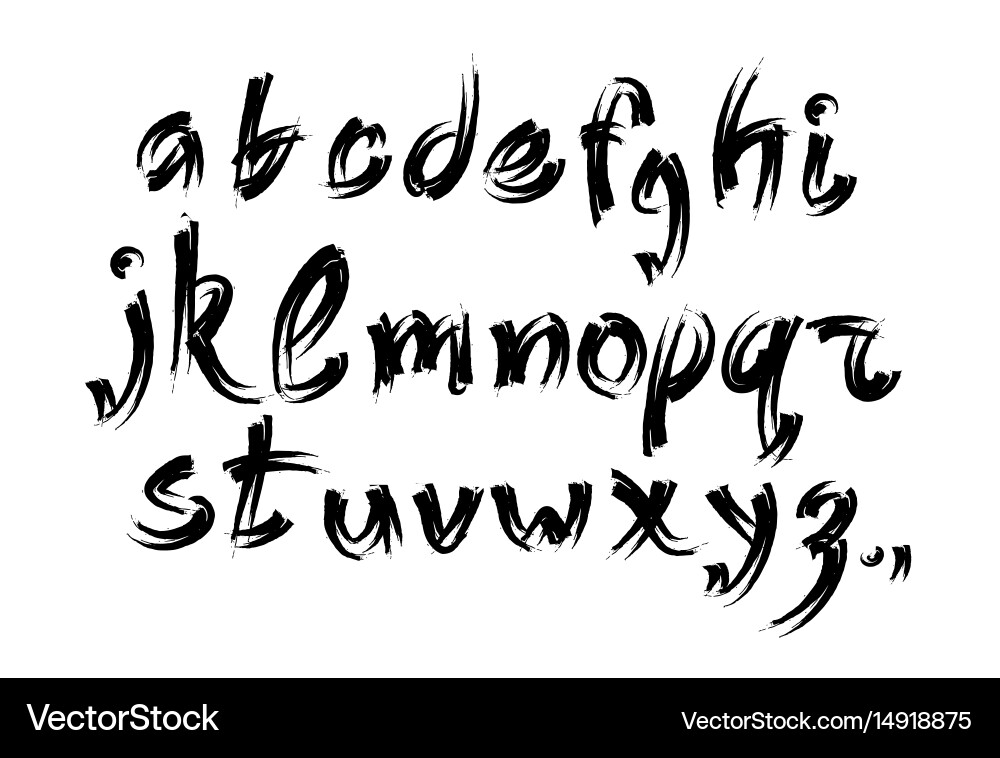 Alphabet letters collection text black lettering Vector Image