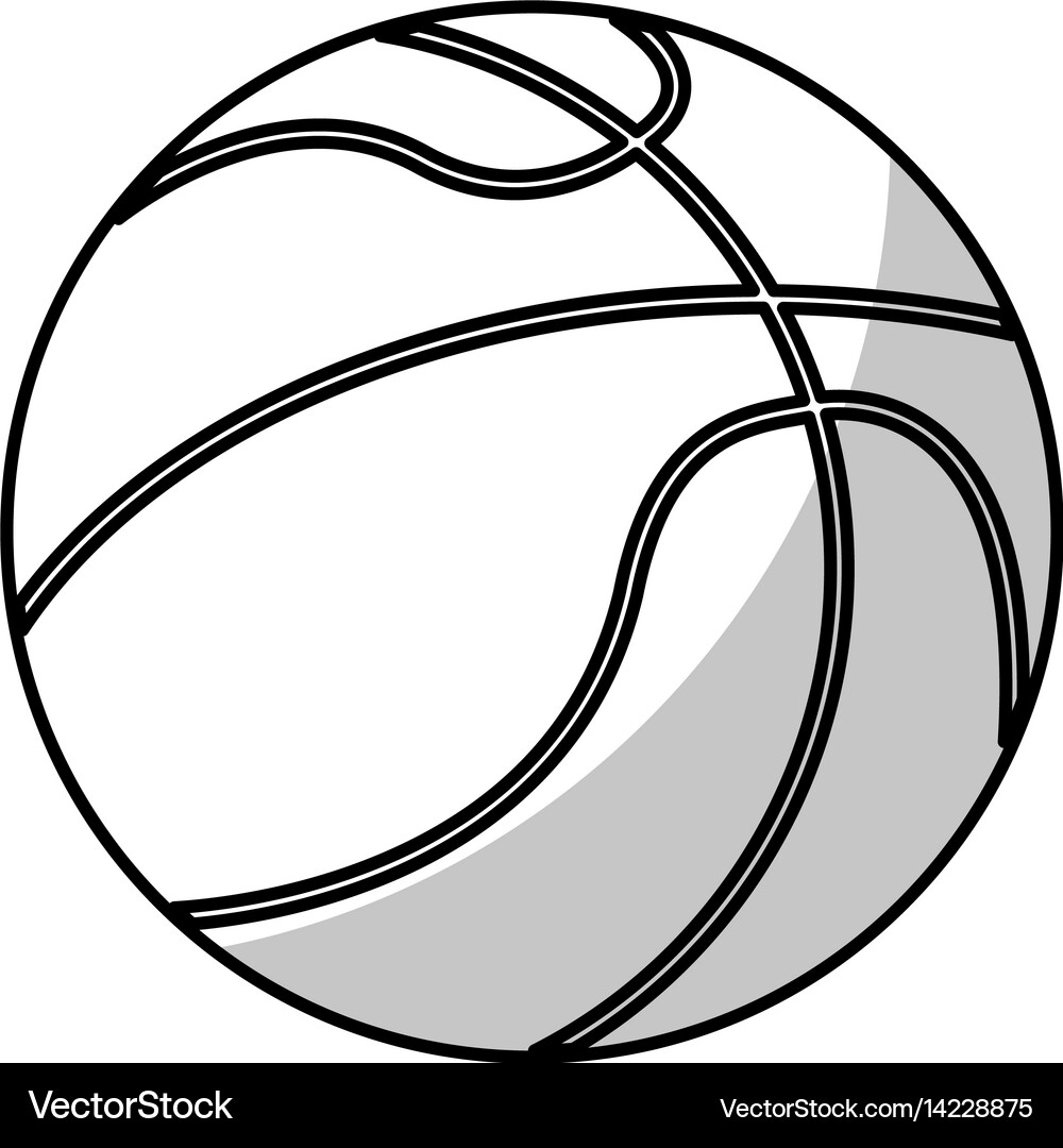 Basketball ball equipment - shadow Royalty Free Vector Image