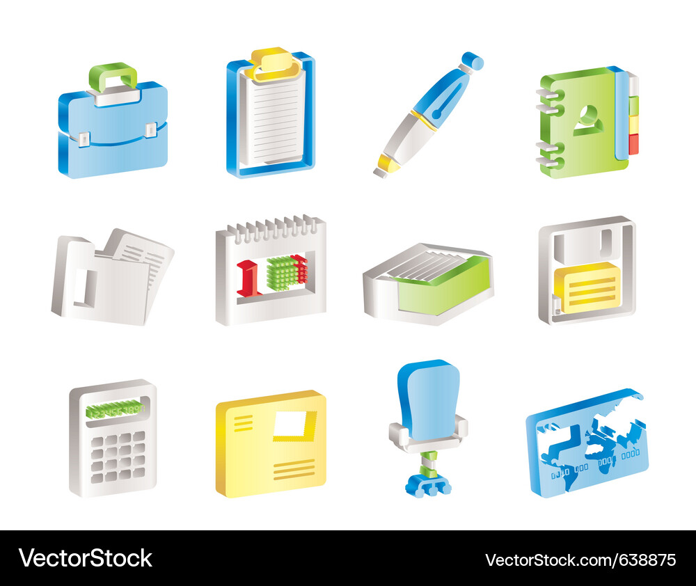 Business and office icons Royalty Free Vector Image