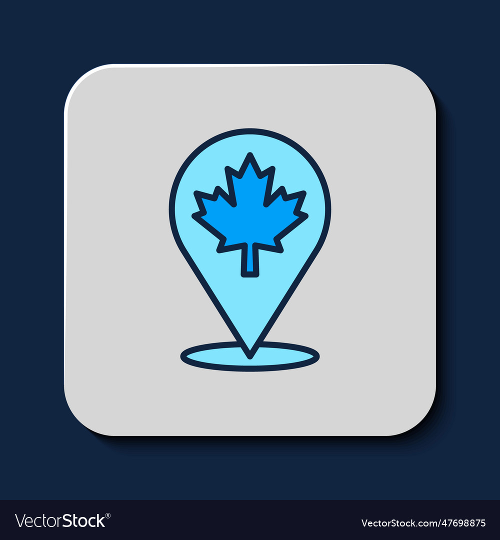 Filled outline canadian maple leaf icon isolated Vector Image