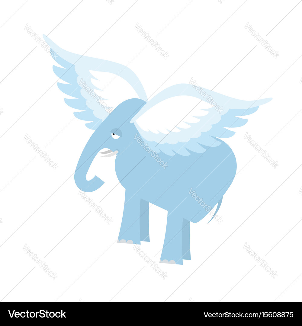 Flying elephant fantastic animal Royalty Free Vector Image
