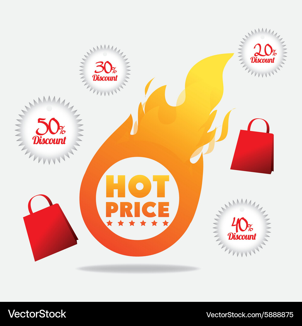 Hot price shopping design Royalty Free Vector Image