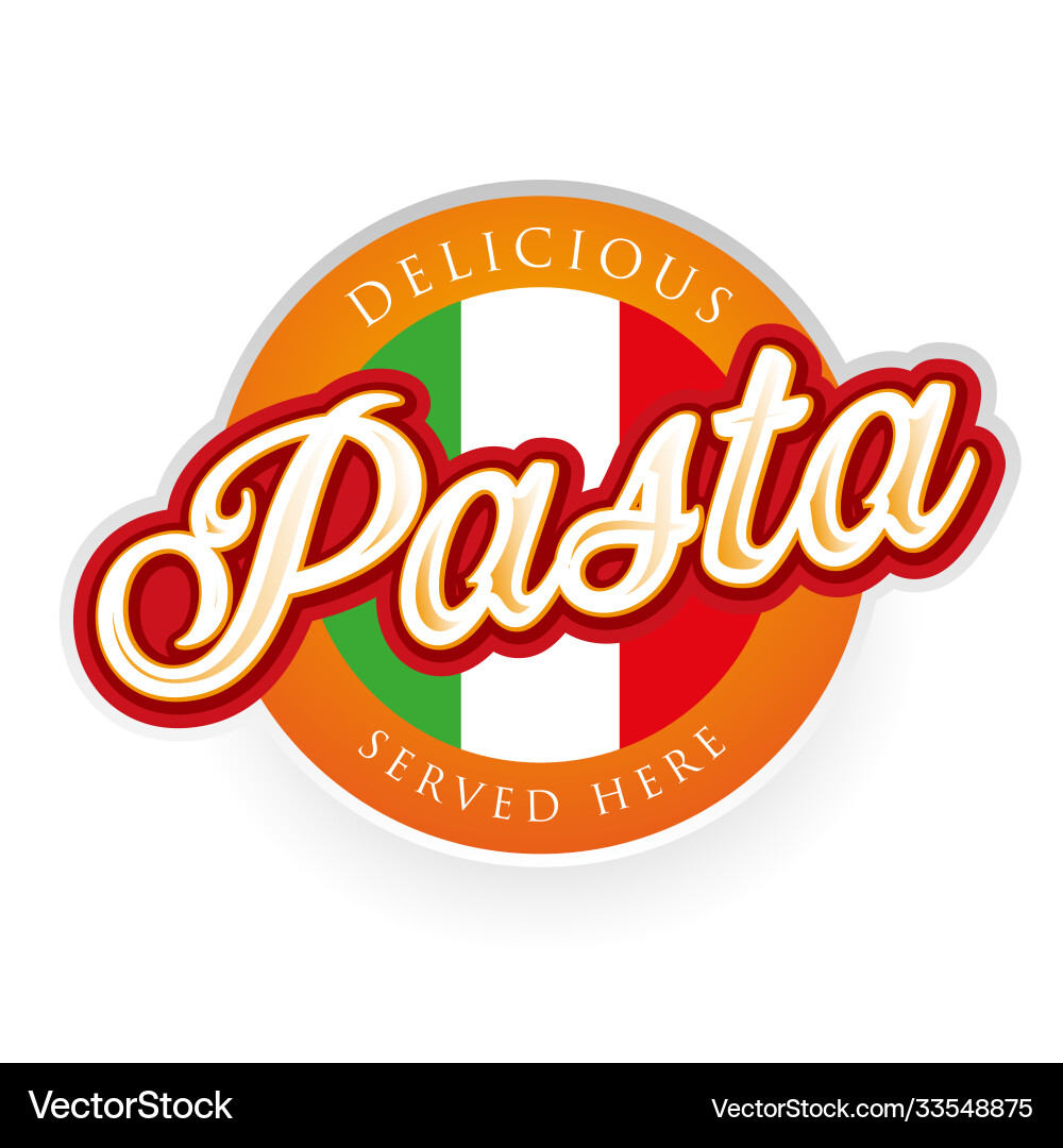 Italian pasta label with flag Royalty Free Vector Image