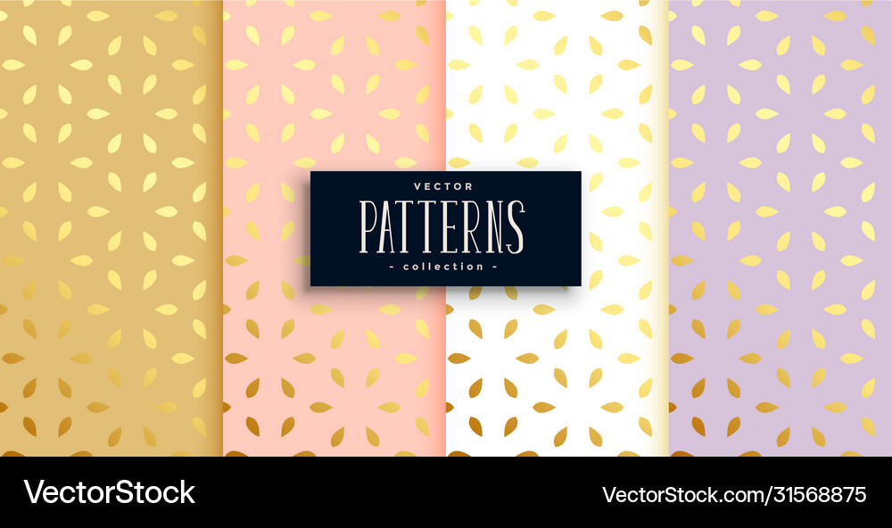 Premium set golden patterns on pastel color Vector Image