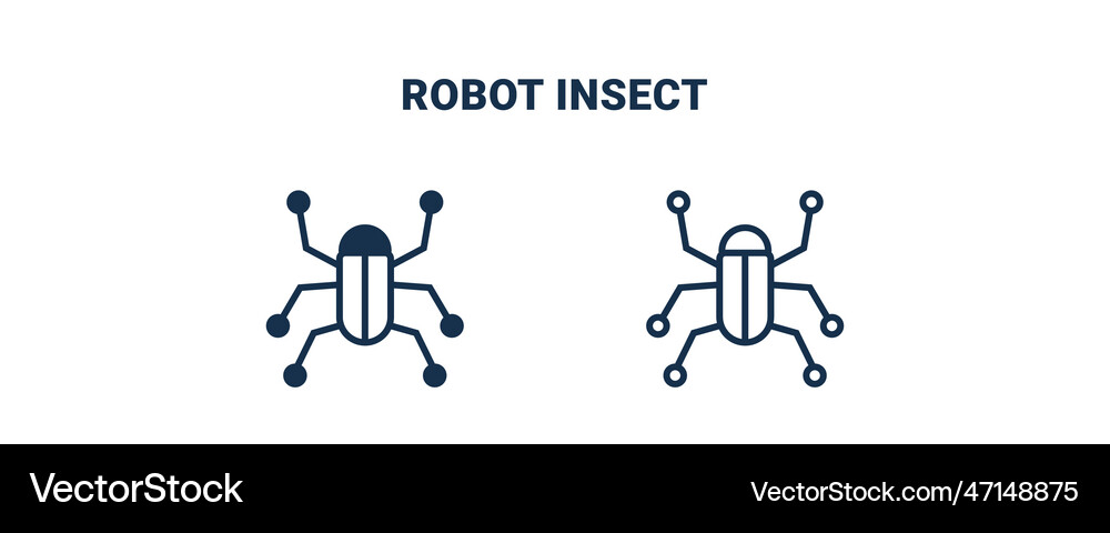 Robot insect icon outline and filled insect Vector Image