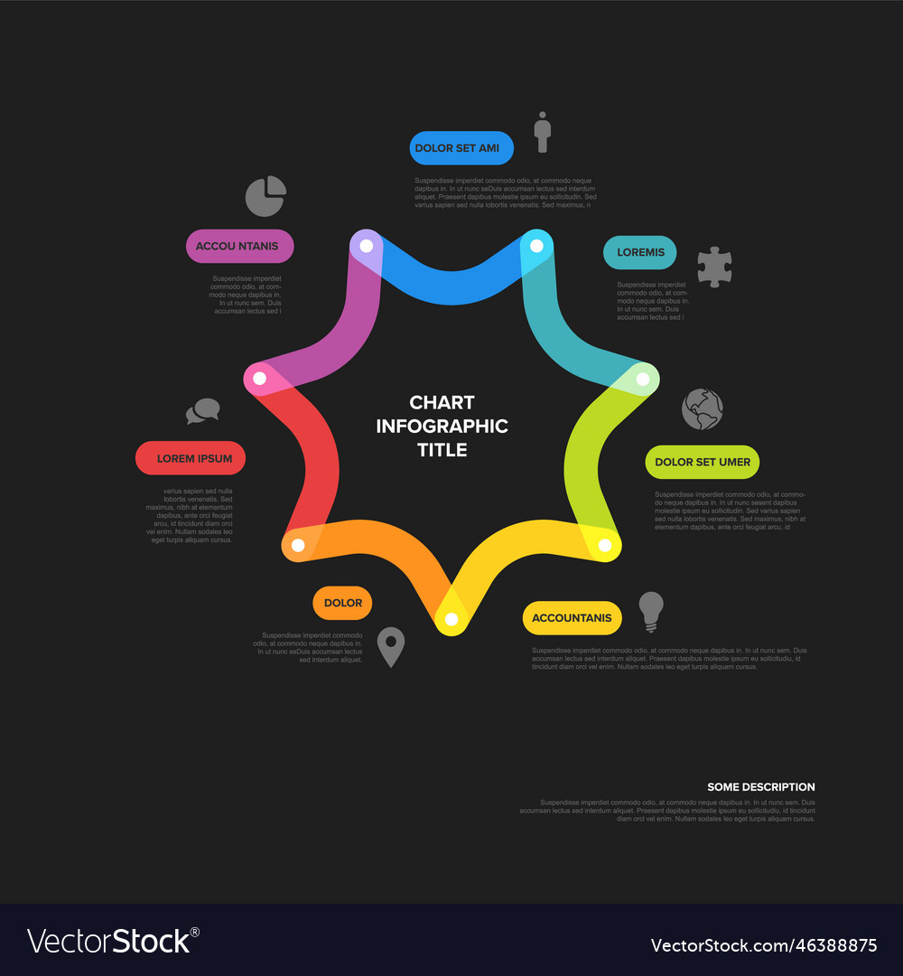 Seven blocks star multipurpose infographic Vector Image Seven blocks star multipurpose infographic Vector Image