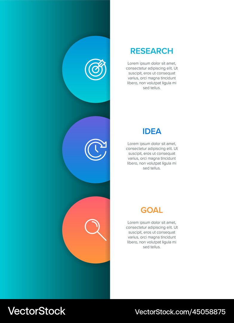 Vertical infographic design with icons and 3 Vector Image