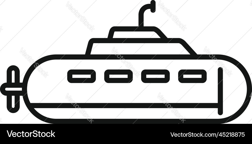 Water submarine icon outline underwater Royalty Free Vector