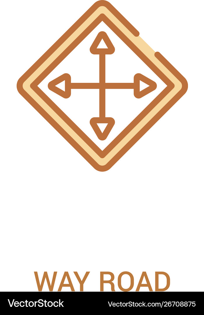 Way road concept 2 colored icon simple line Vector Image