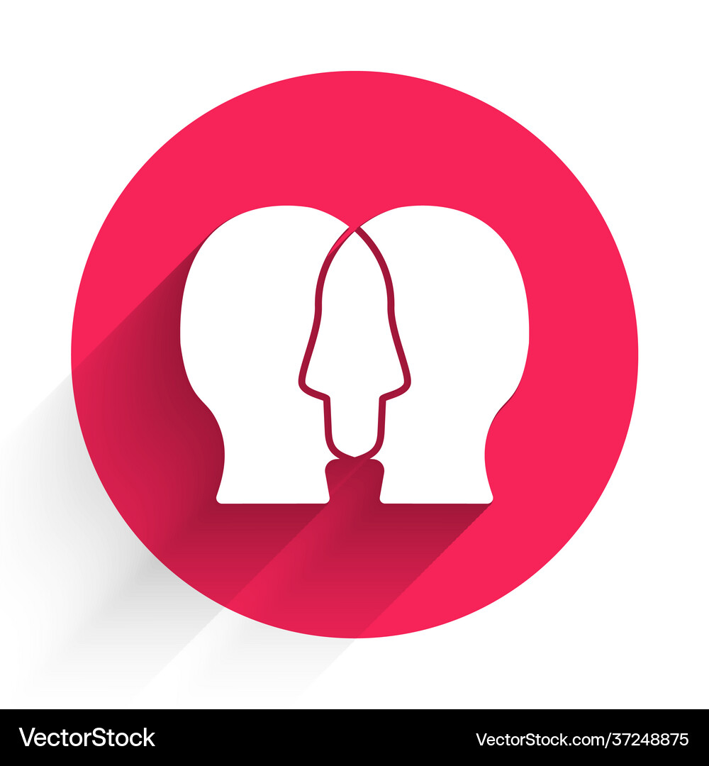 White bipolar disorder icon isolated with long Vector Image