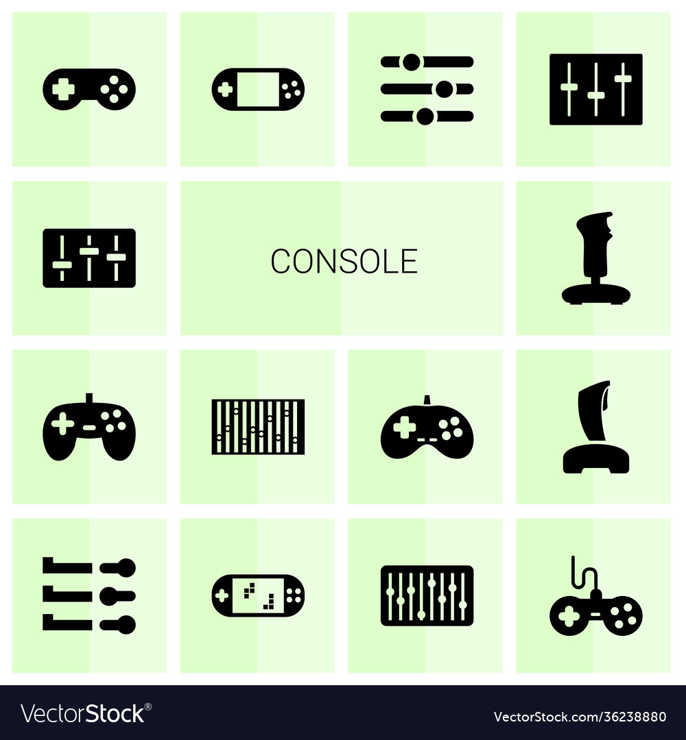 14 console icons Royalty Free Vector Image - VectorStock