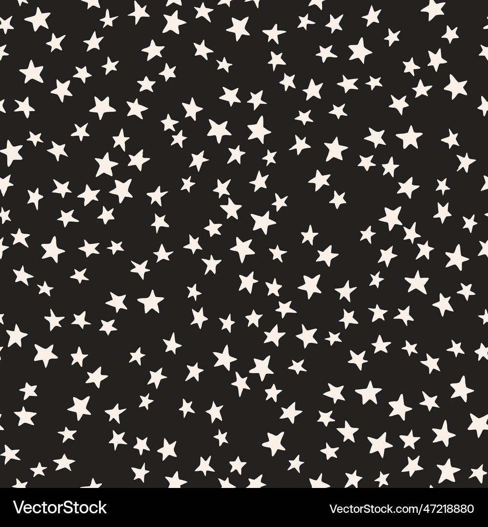 Black starry night seamless pattern little stars Vector Image