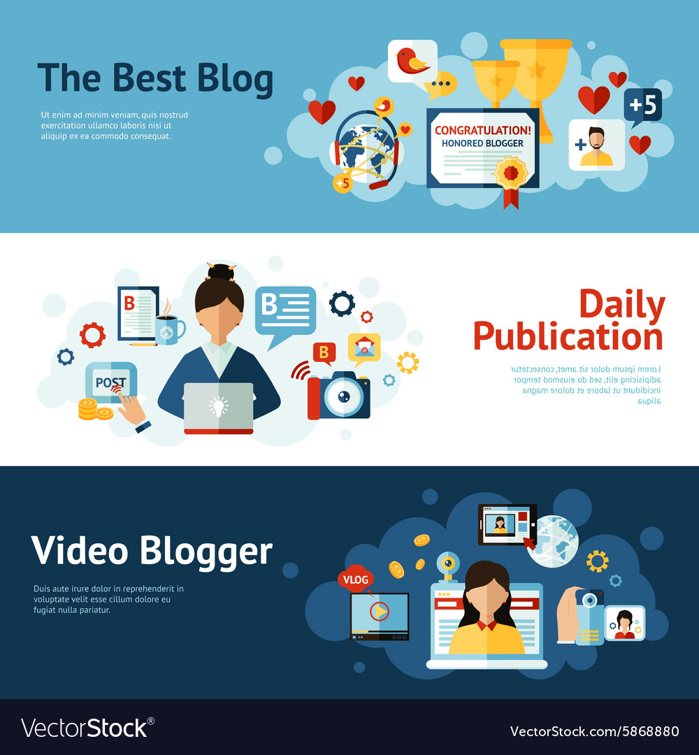 Blogger banner set Royalty Free Vector Image - VectorStock