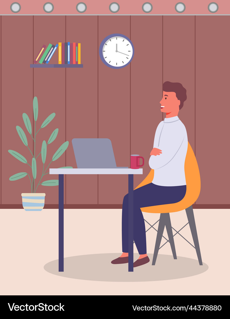 Business employees on their workspace co-worker Vector Image