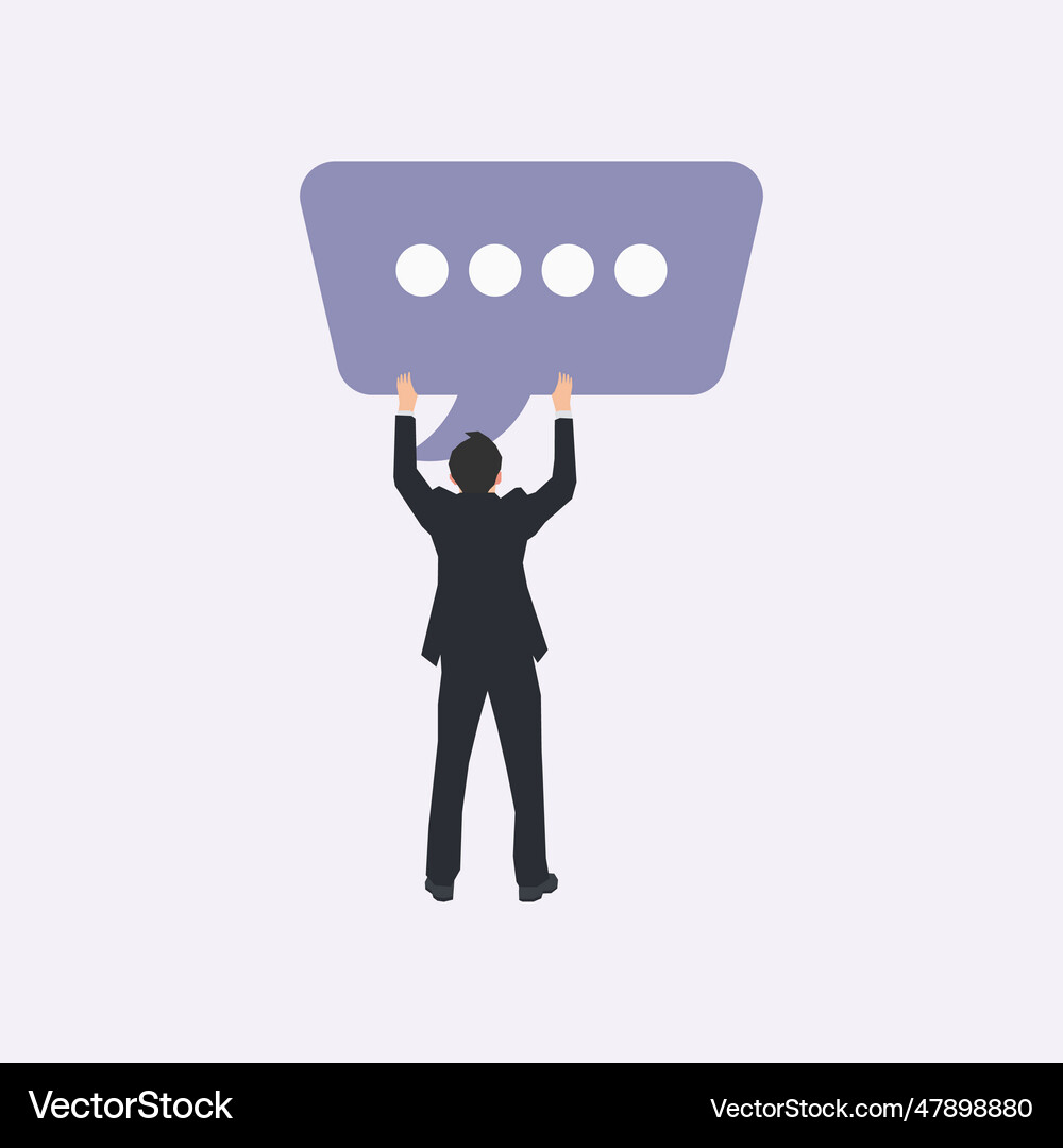 Businessman hold the speech bubble design Vector Image