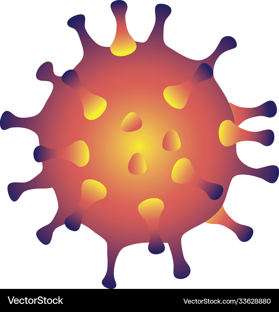 Corona virus orange particle isolated icon Vector Image