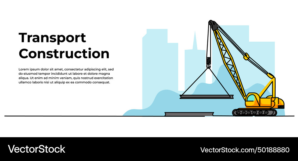 Crane truck modern banner Royalty Free Vector Image