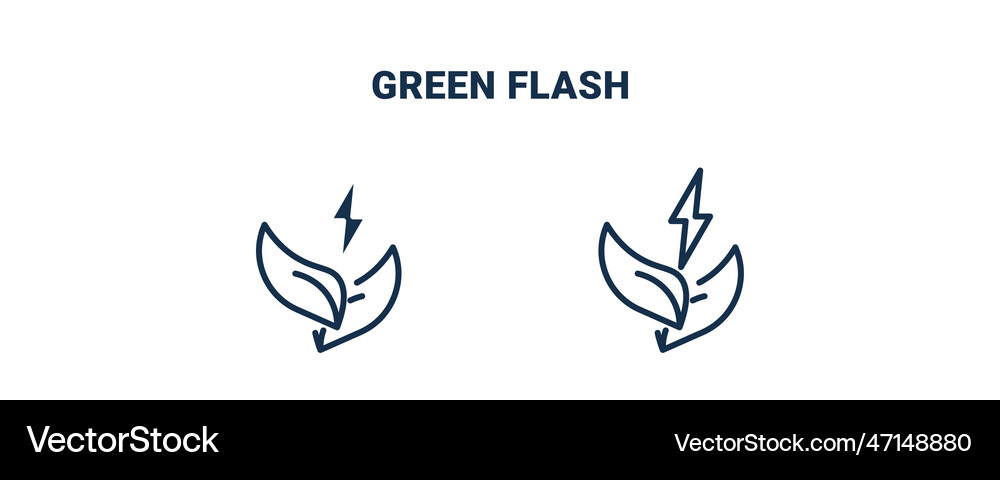Green flash icon outline and filled flash Vector Image