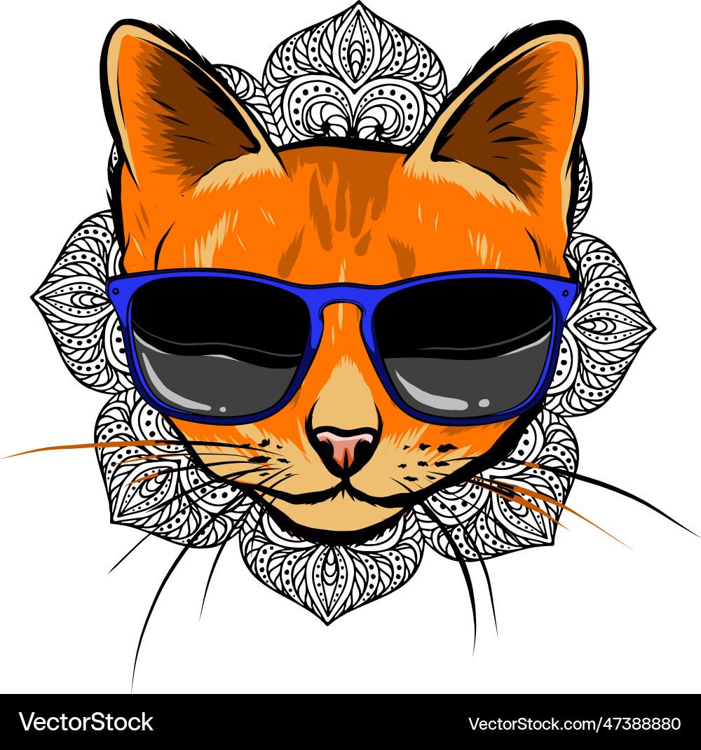 Hand draw of cat head design Royalty Free Vector Image
