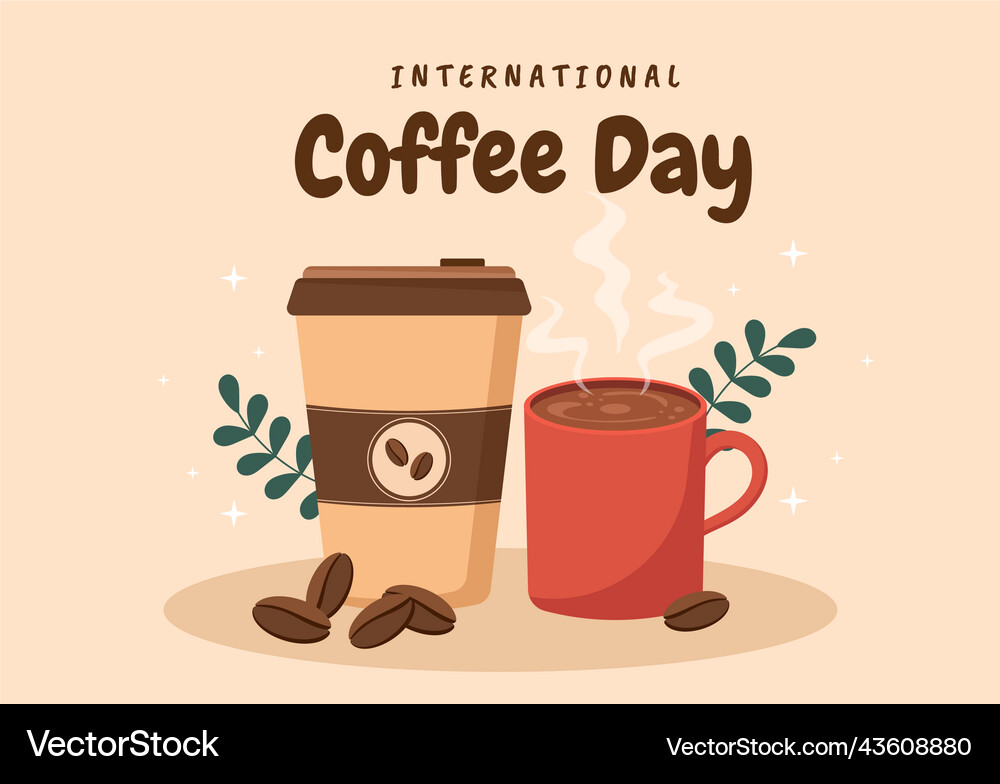 International coffee day on 1st october hand Vector Image