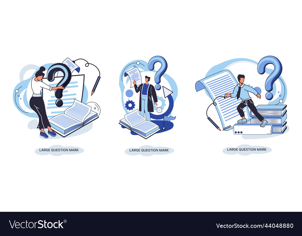 Ladge question mark problem and solution concept Vector Image