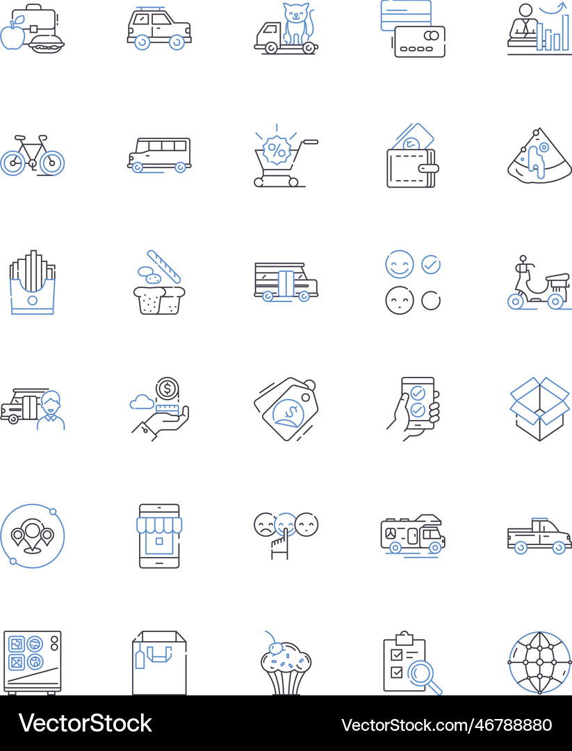 Logistics management line icons collection Vector Image