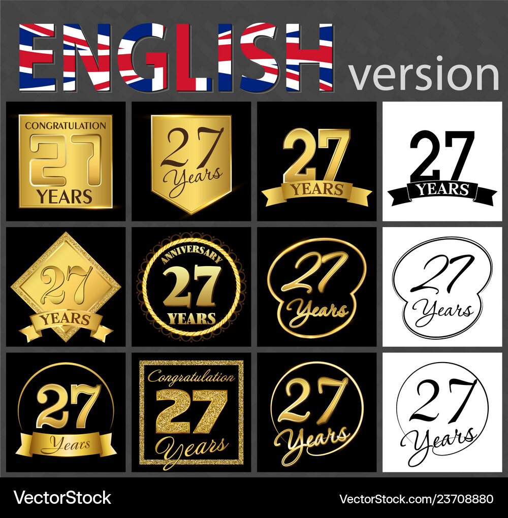 Set of number 27 templates Royalty Free Vector Image
