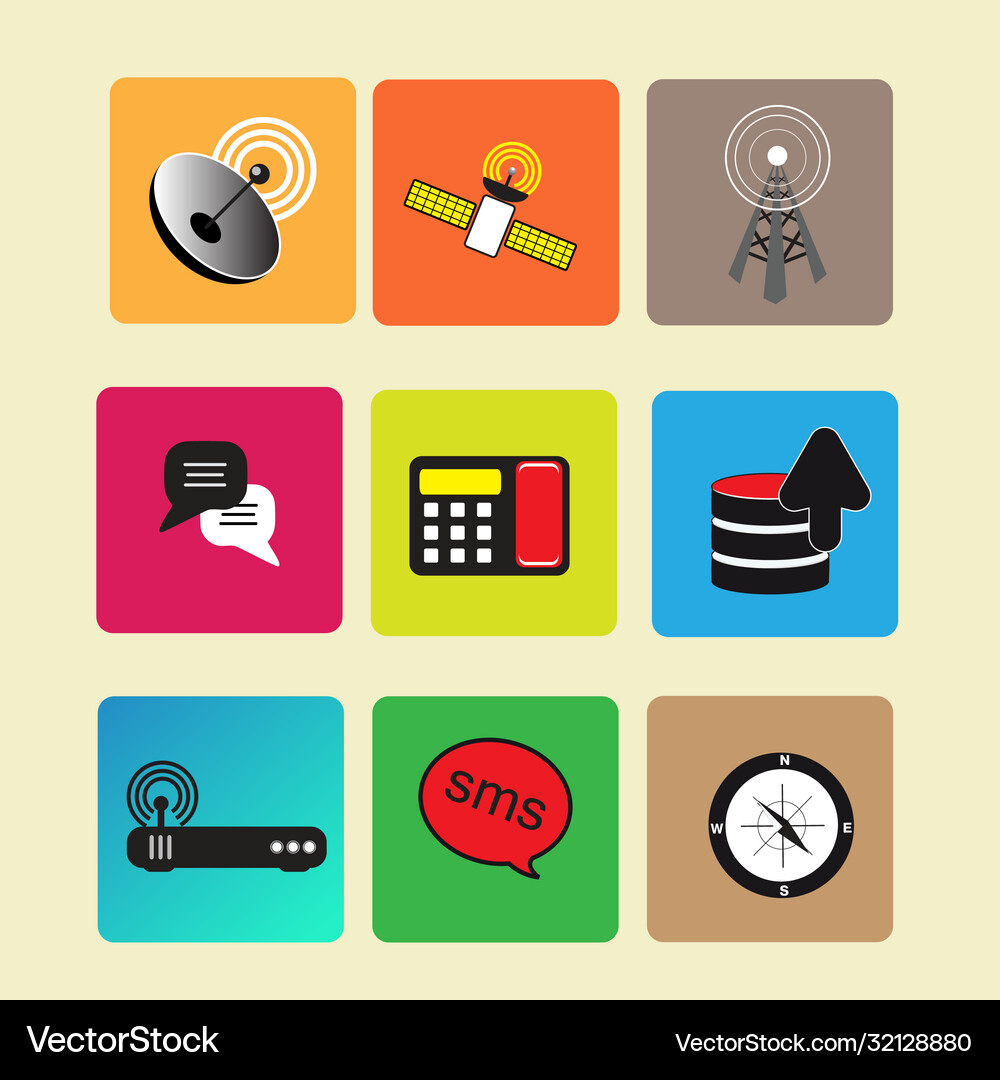Symbol setsymbol icon for overview Royalty Free Vector Image