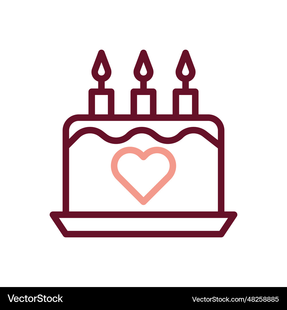 Cake love icon duocolor brown beige style Vector Image
