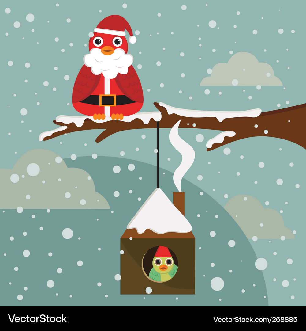 Christmas birds Royalty Free Vector Image - VectorStock