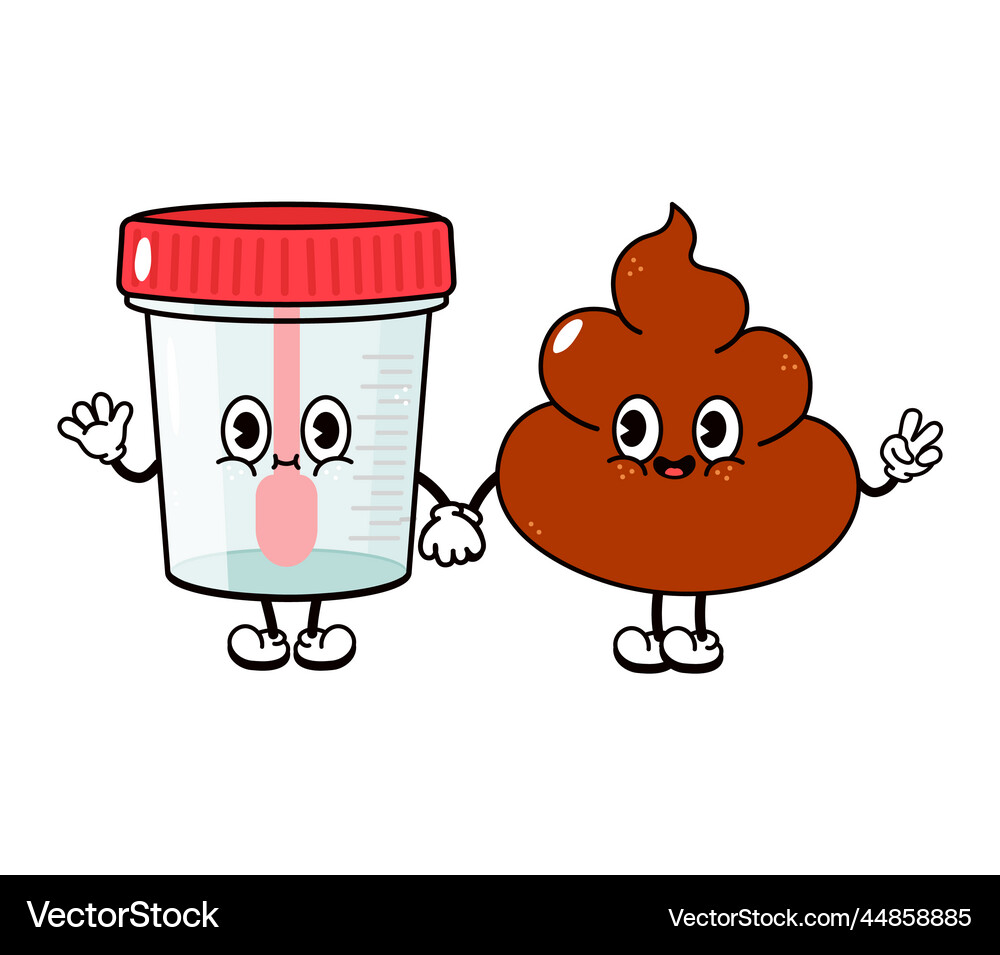 Cute funny happy container for analysis feces Vector Image