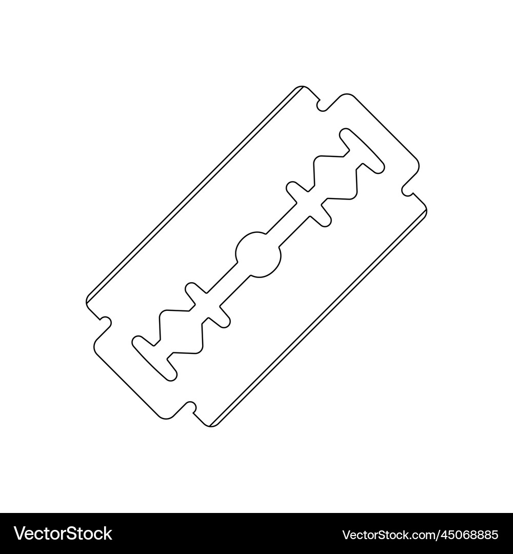 Double edge razor blade outline icon on white Vector Image